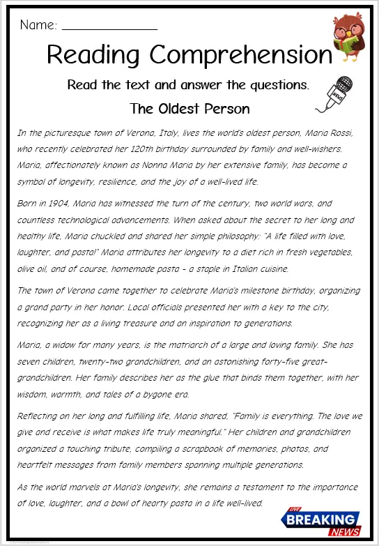 6th Grade Reading Passages Milton The Green Reading Comprehension